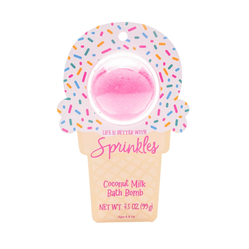 Ice Cream Cone Sprinkles Bath Bomb — Compass Rose